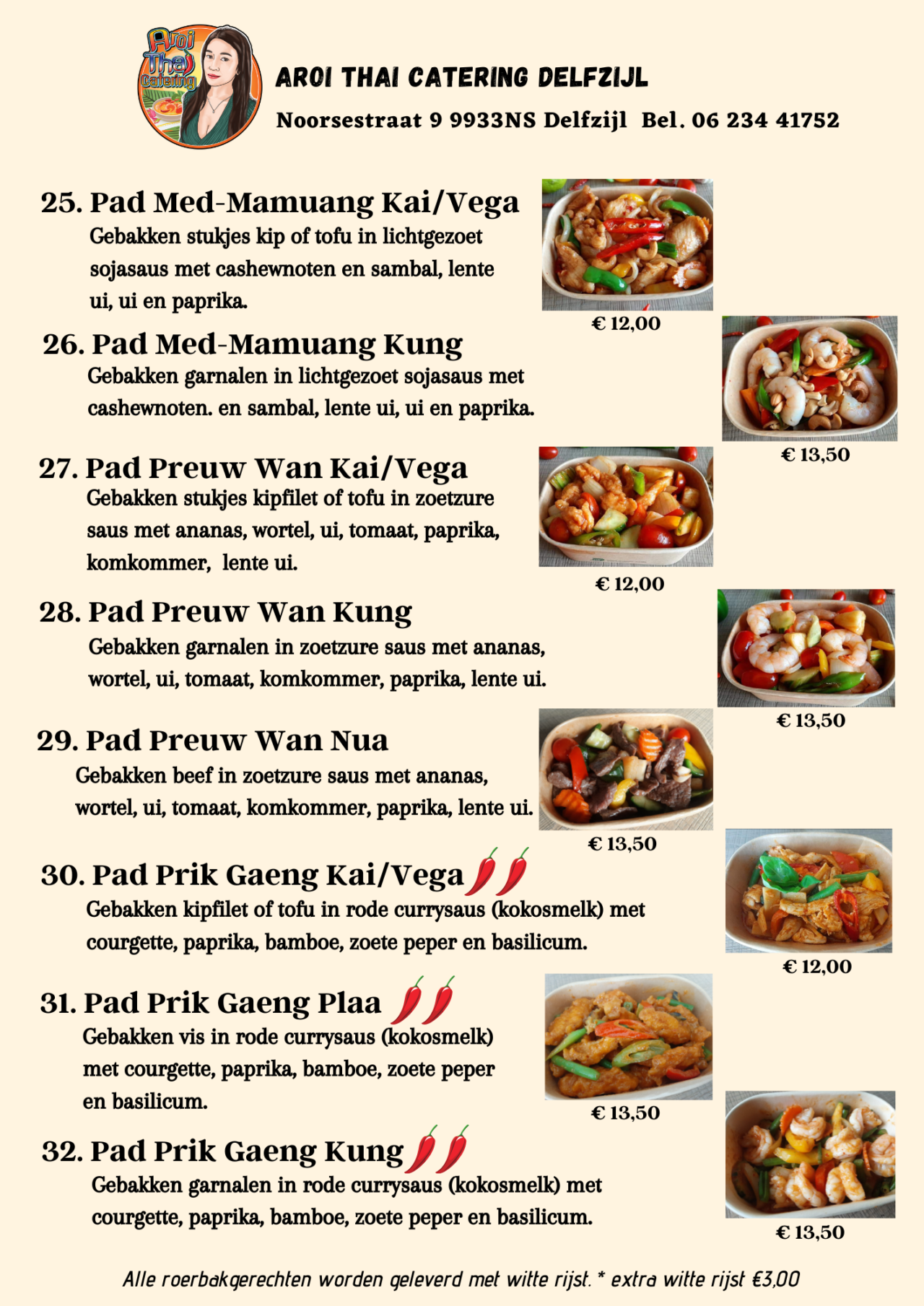 Menu | Aroi Thai Catering Delfzijl